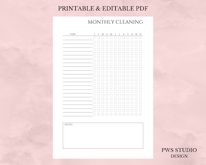 Printable Daily Weekly Monthly Cleaning Planner, Editable Cleaning ...