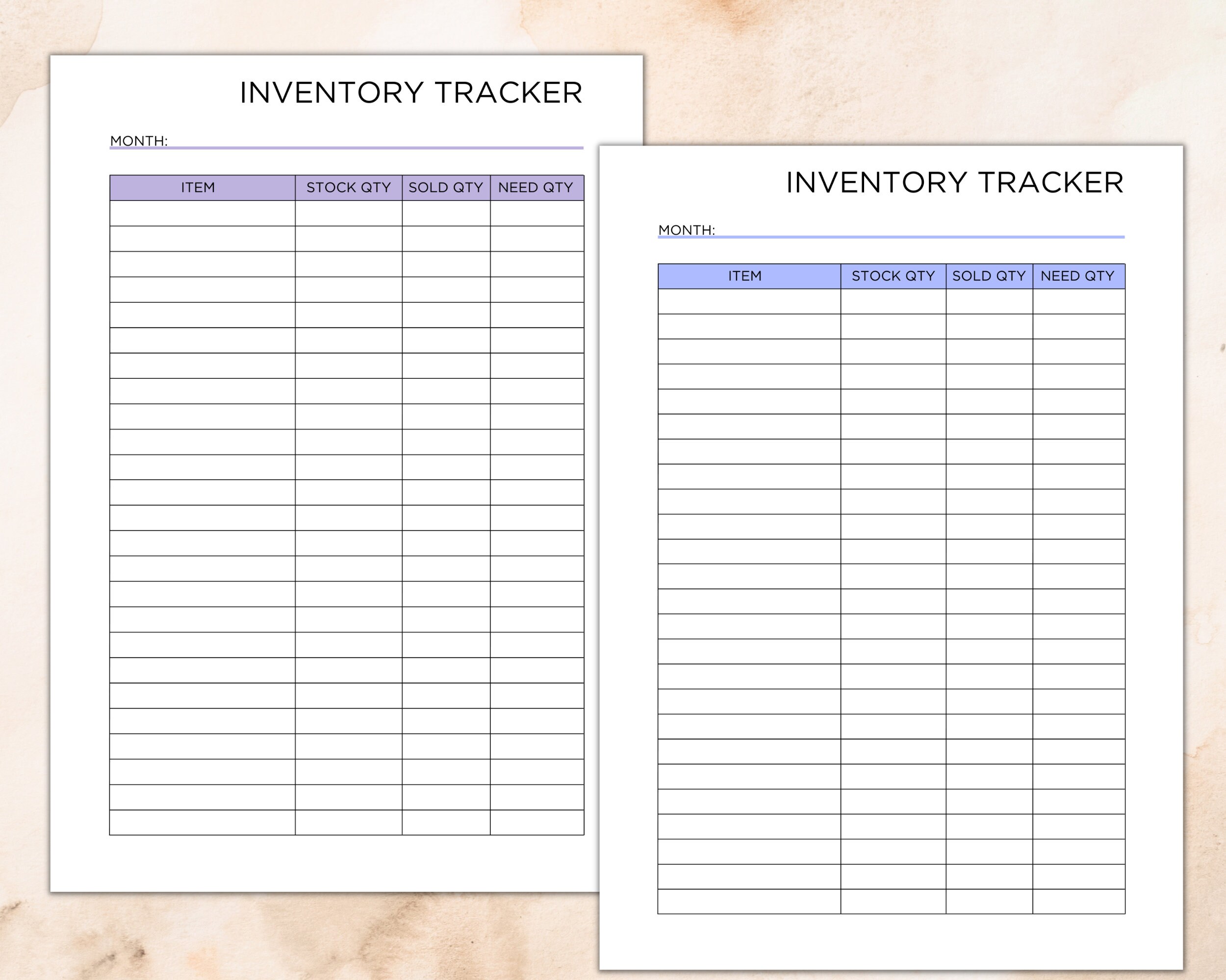 Printable and Editable Inventory Tracker, Stock Sheet, Store Management ...