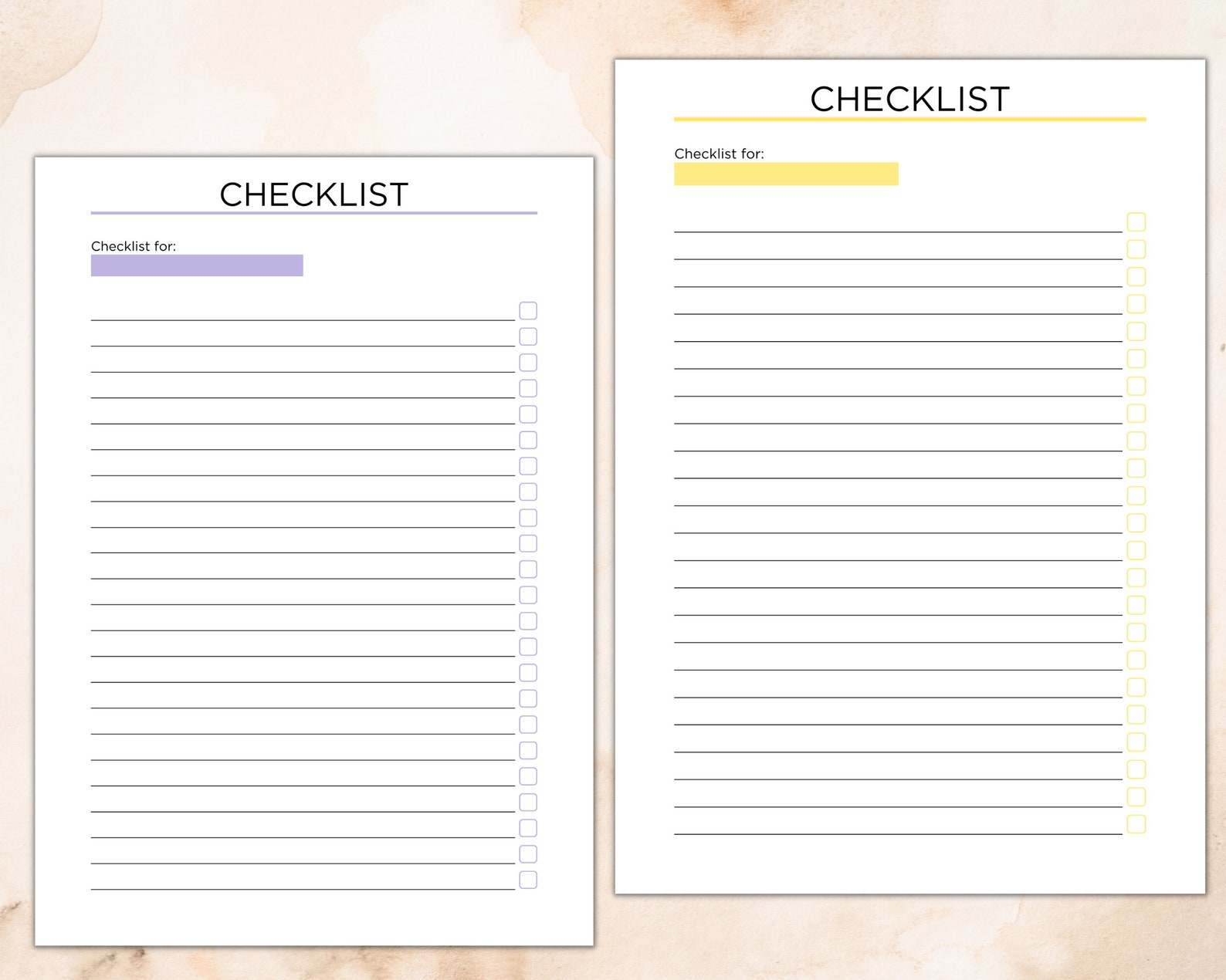 Editable and Printable Blank Checklist, Fillable Checklist for Daily ...