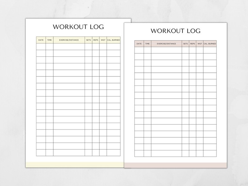 Printable Workout Tracker, Editable Daily Exercise Log, Fitness Journal ...