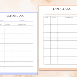 Expense Log Printable and Editable, Fillable Expense Sheet, Spending ...