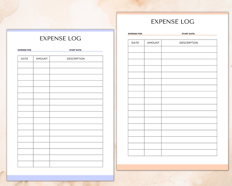 Expense Log Printable and Editable, Fillable Expense Sheet, Spending ...