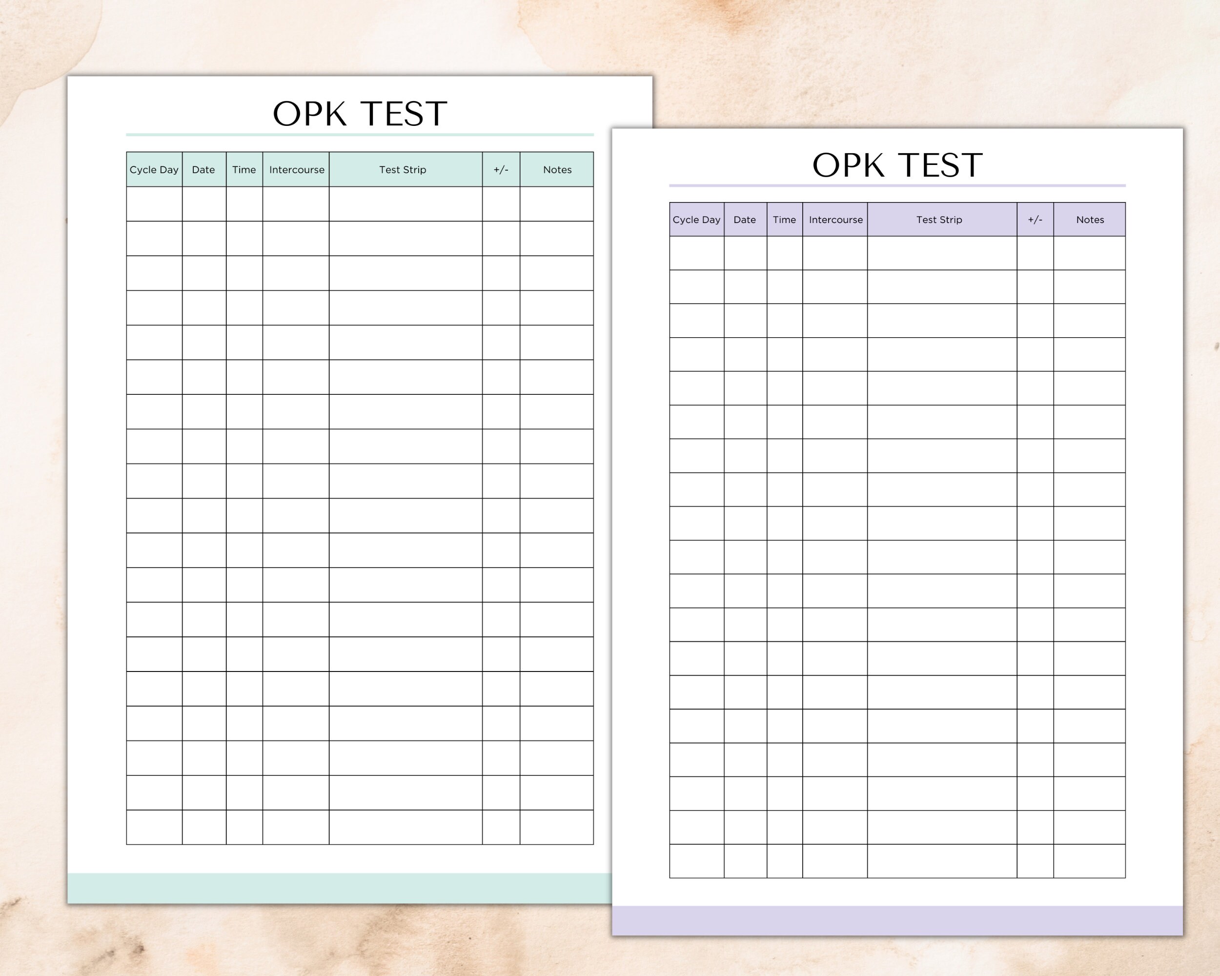 OPK Test Tracker Ovulation Checklist Fertility Planner Ovulation Test ...