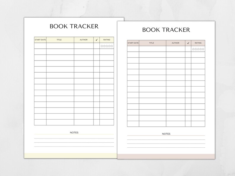 Printable Book Tracker Template, Reading List, Book Worm Checklist ...