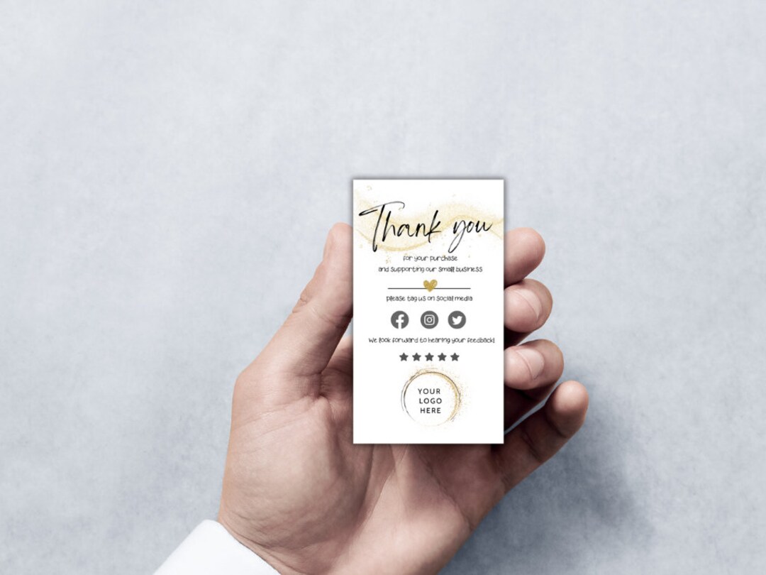 Printable Small Business Insert Card /package Insert Card / Thank You ...