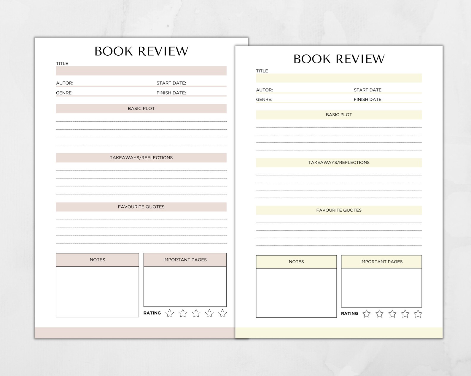 Printable Book Review Template, Simple Book Review Editable, Book ...