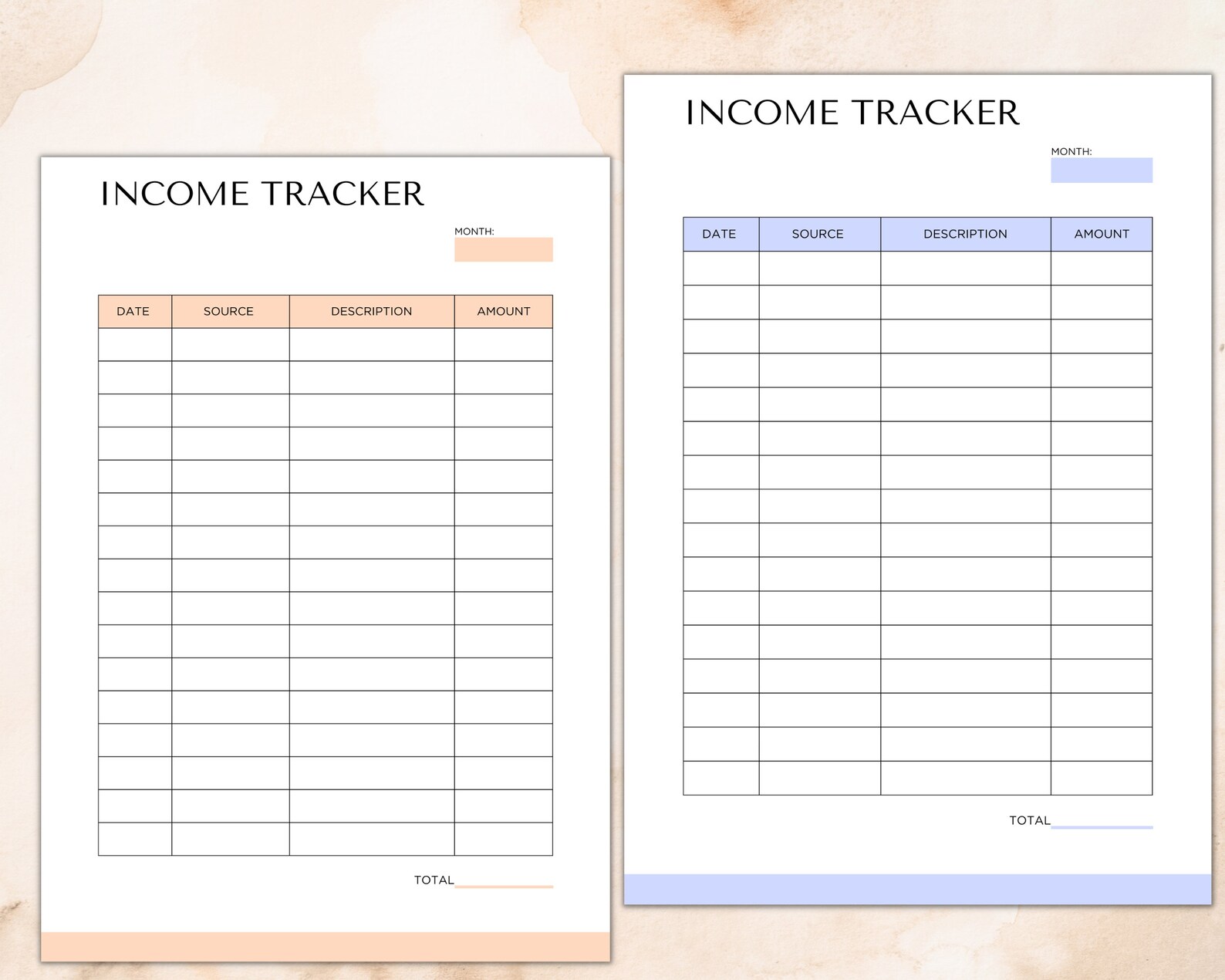 Income Tracker Printable, Editable Monthly Income, Tracker Income and ...