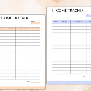 Income Tracker Printable, Editable Monthly Income, Tracker Income and ...