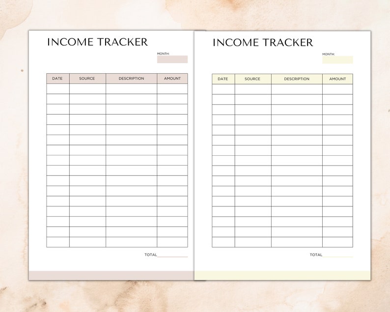 Income Tracker Printable, Editable Monthly Income, Tracker Income and ...