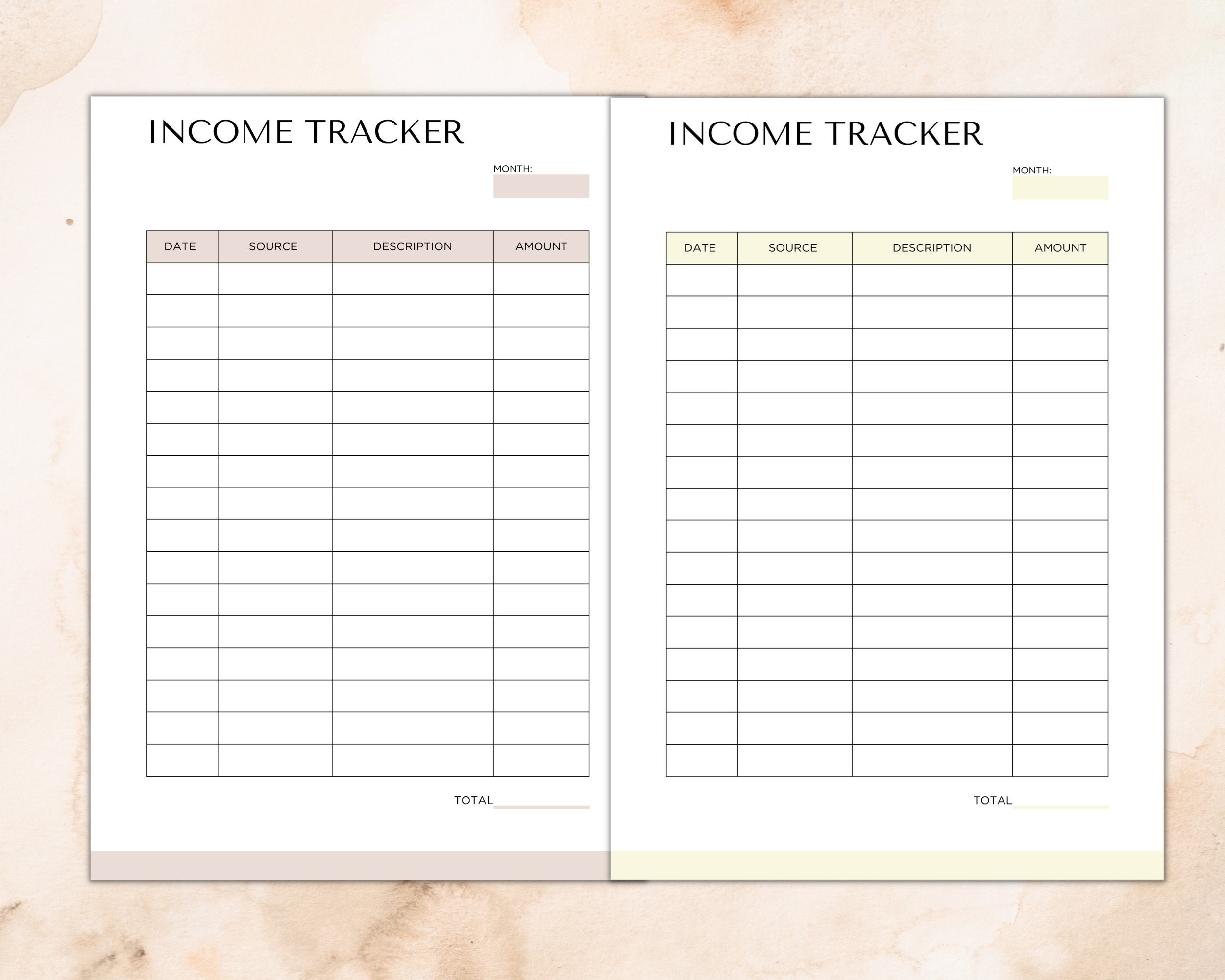 Income Tracker Printable, Editable Monthly Income, Tracker Income and ...