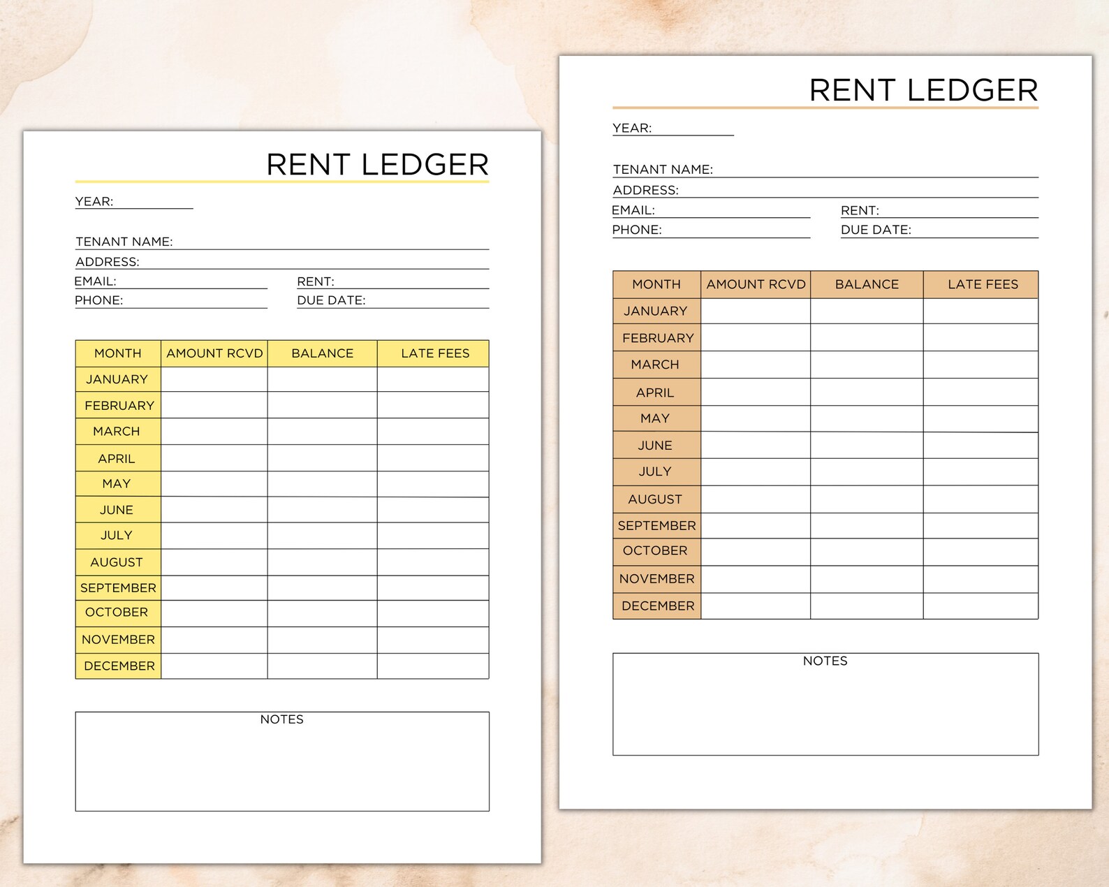 Rent Payment Ledger Printable, Tenant Log, Tenant Payment Tracker ...