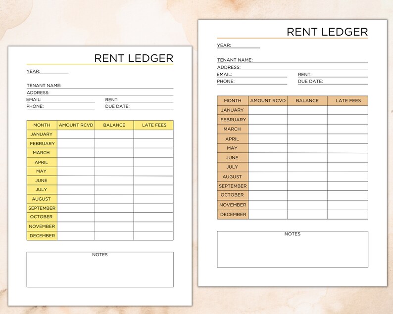 Rent Payment Ledger Printable, Tenant Log, Tenant Payment Tracker ...