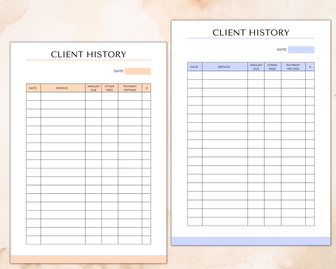 Client Payment Log, Client Book, Business Payment Sheet, Small Business ...