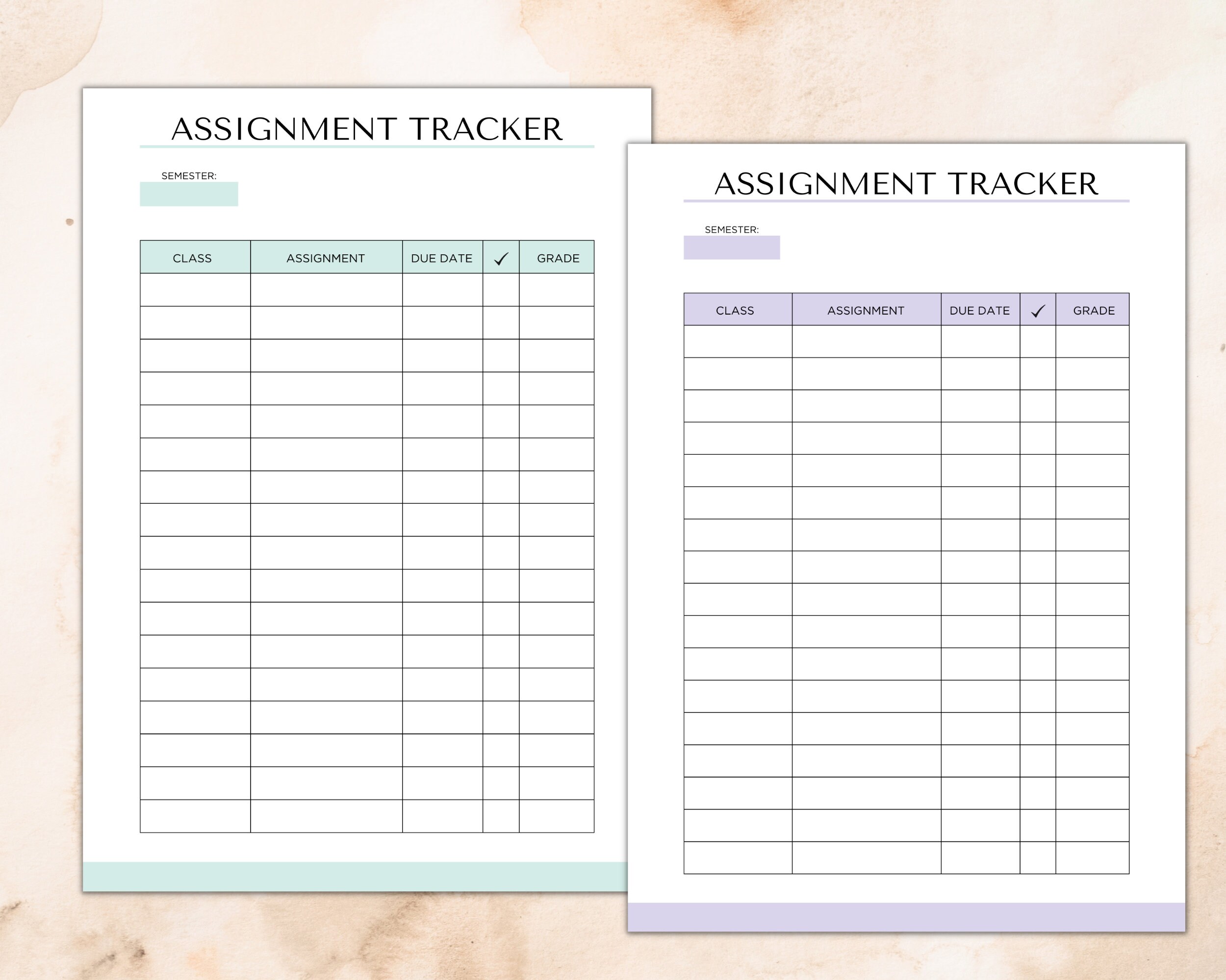 Assignment Tracker Printable, Editable Assignment List, Homework ...
