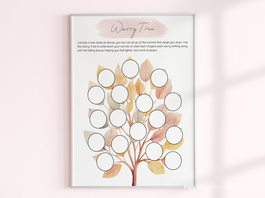 Worry Tree Worksheet Anxiety Relief Mapping DBT CBT Sheets Tree of Life ...