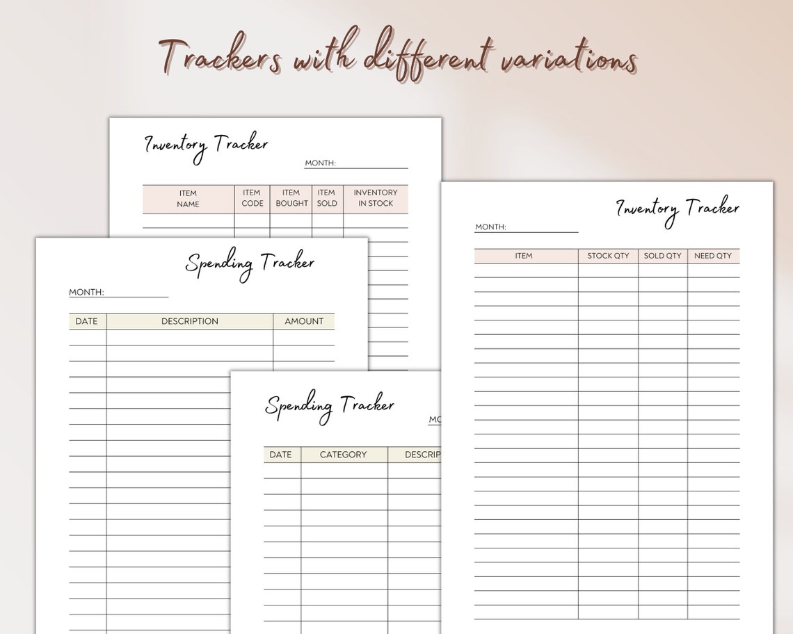 Printable Tracker Bundle Templates, Daily Mood Tracker, Debt Tracker ...