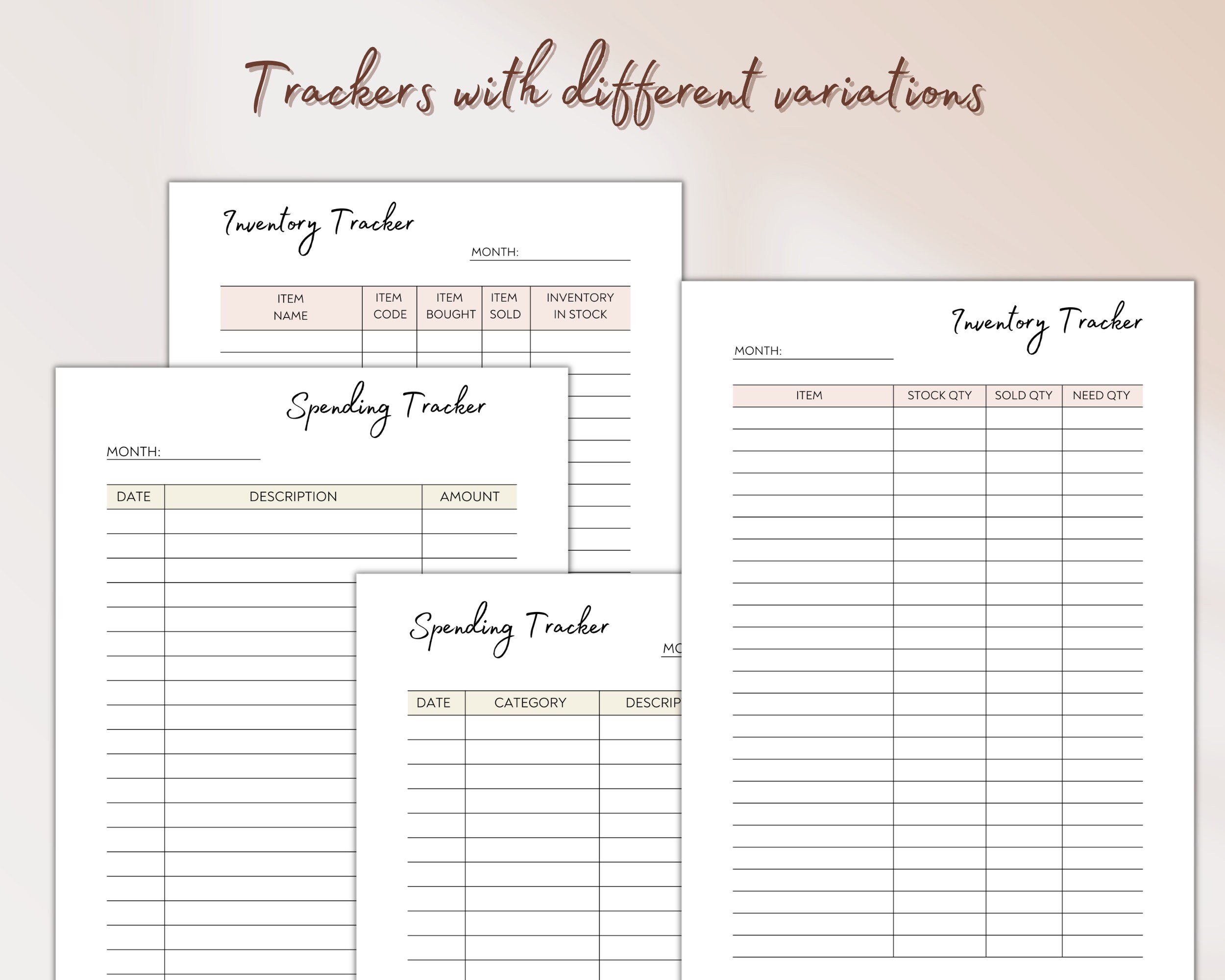Printable Tracker Bundle Templates, Daily Mood Tracker, Debt Tracker ...