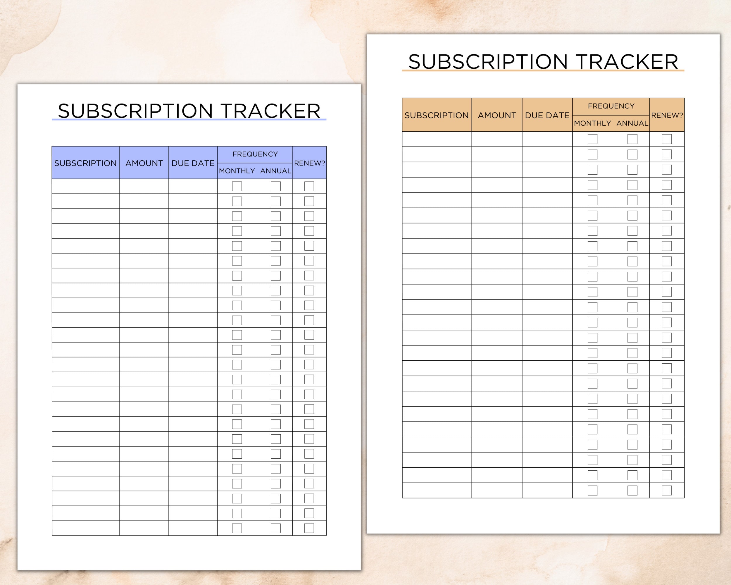 Editable Subscription Tracker, Membership Log, Accounts Sheet ...