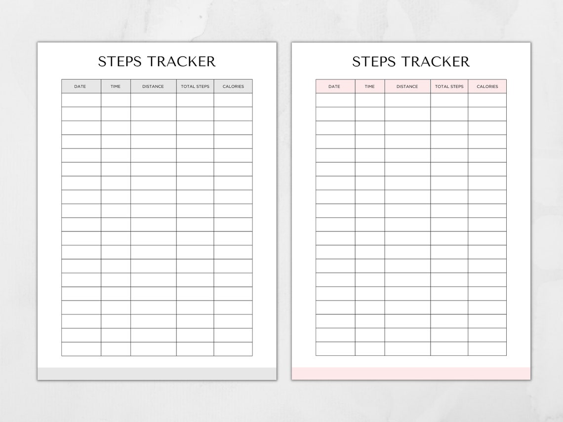 Printable Step Tracker, Editable Step Log, Walking Journal, Exercise ...