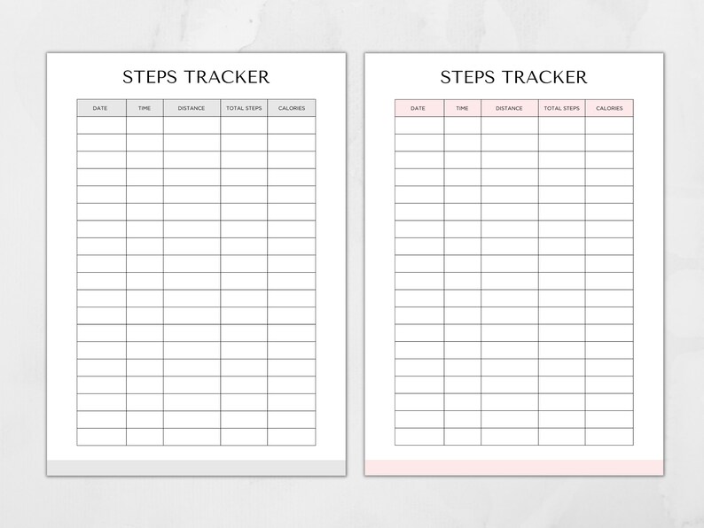 Printable Step Tracker, Editable Step Log, Walking Journal, Exercise ...