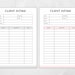 Printable Client Intake Form, Editable Client Service List, Client ...