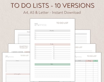 To Do Lists, Tasks Lists, Checklist, Daily Notes, Weekly Planner ...