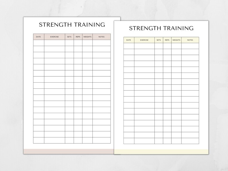 Printable Strength Training Tracker, Editable Workout Tracker, Weight ...