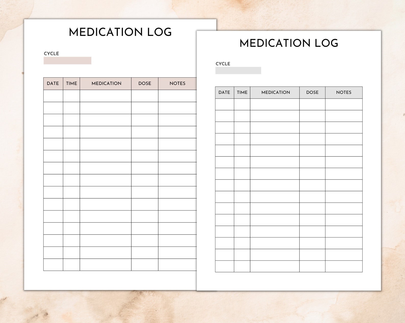 Editable and Printable Medication Log, Medicine Taker Tracker ...