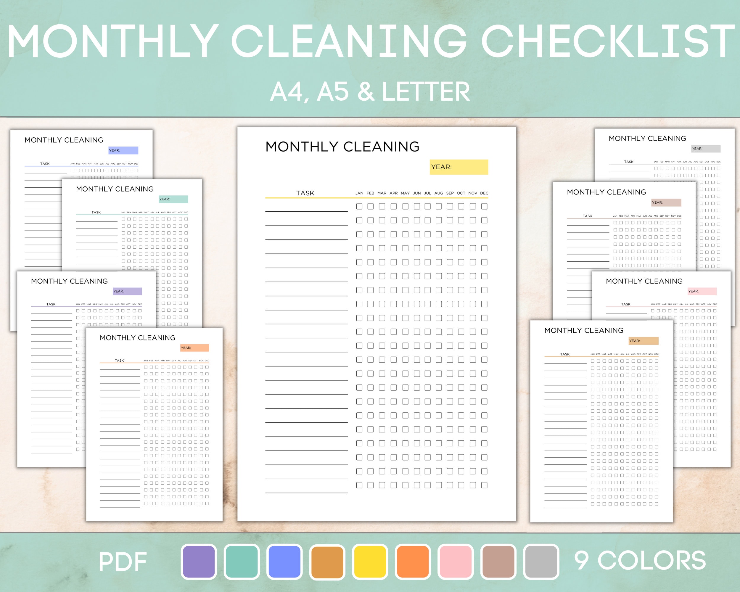 Editable and Printable Monthly Checklist, Month to Do List, Monthly ...