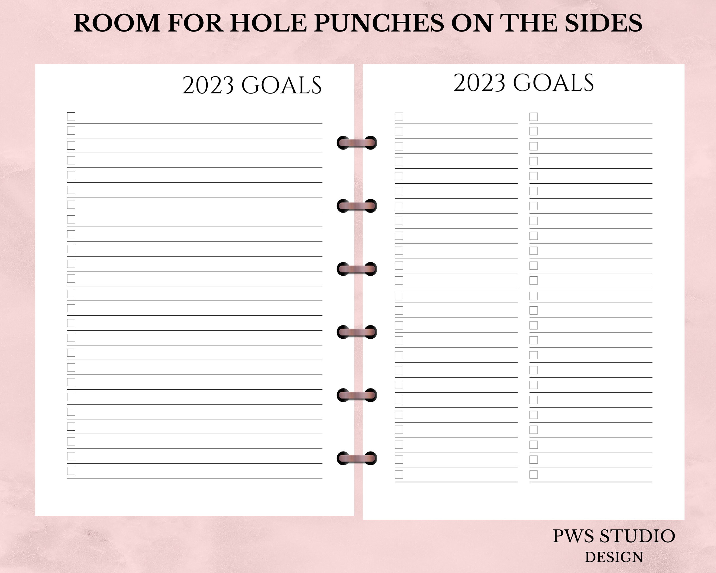 2023 Goals Printable Sheet, Goals Checkbox Sheet , Goals Planner, Goals ...