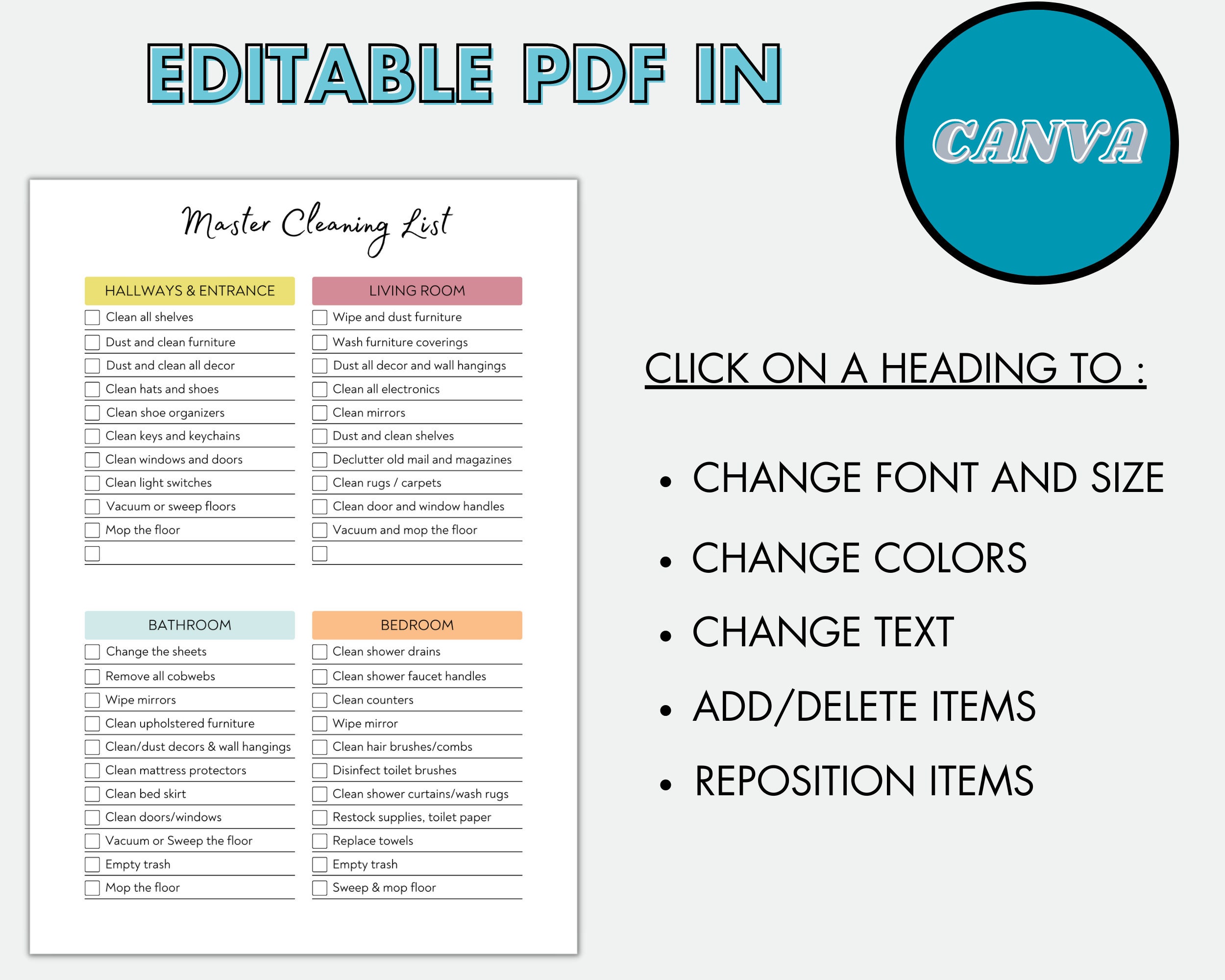 Ultimate Cleaning Bundle Printable, Cleaning Planner Bundle, Weekly ...