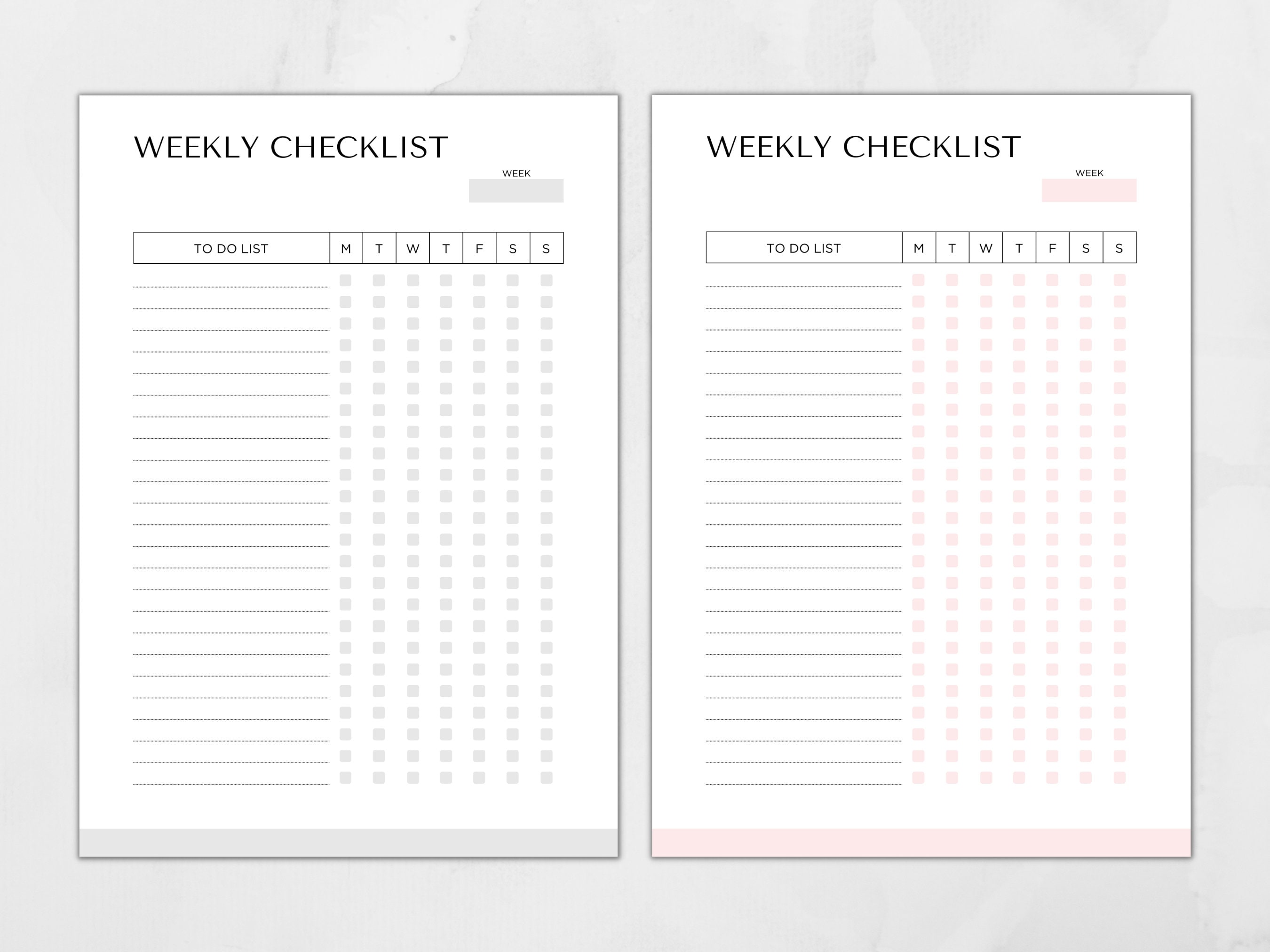 Printable Weekly Checklist, Editable to Do List, Weekly Checklist ...