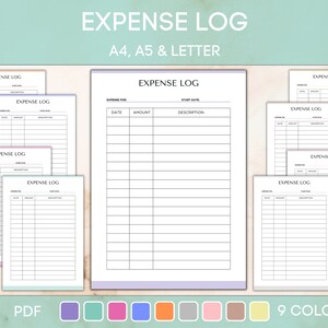 Expense Log Printable and Editable, Fillable Expense Sheet, Spending ...