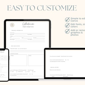 Esthetician Client Intake Form Beauty Salon Business Form Client Intake ...