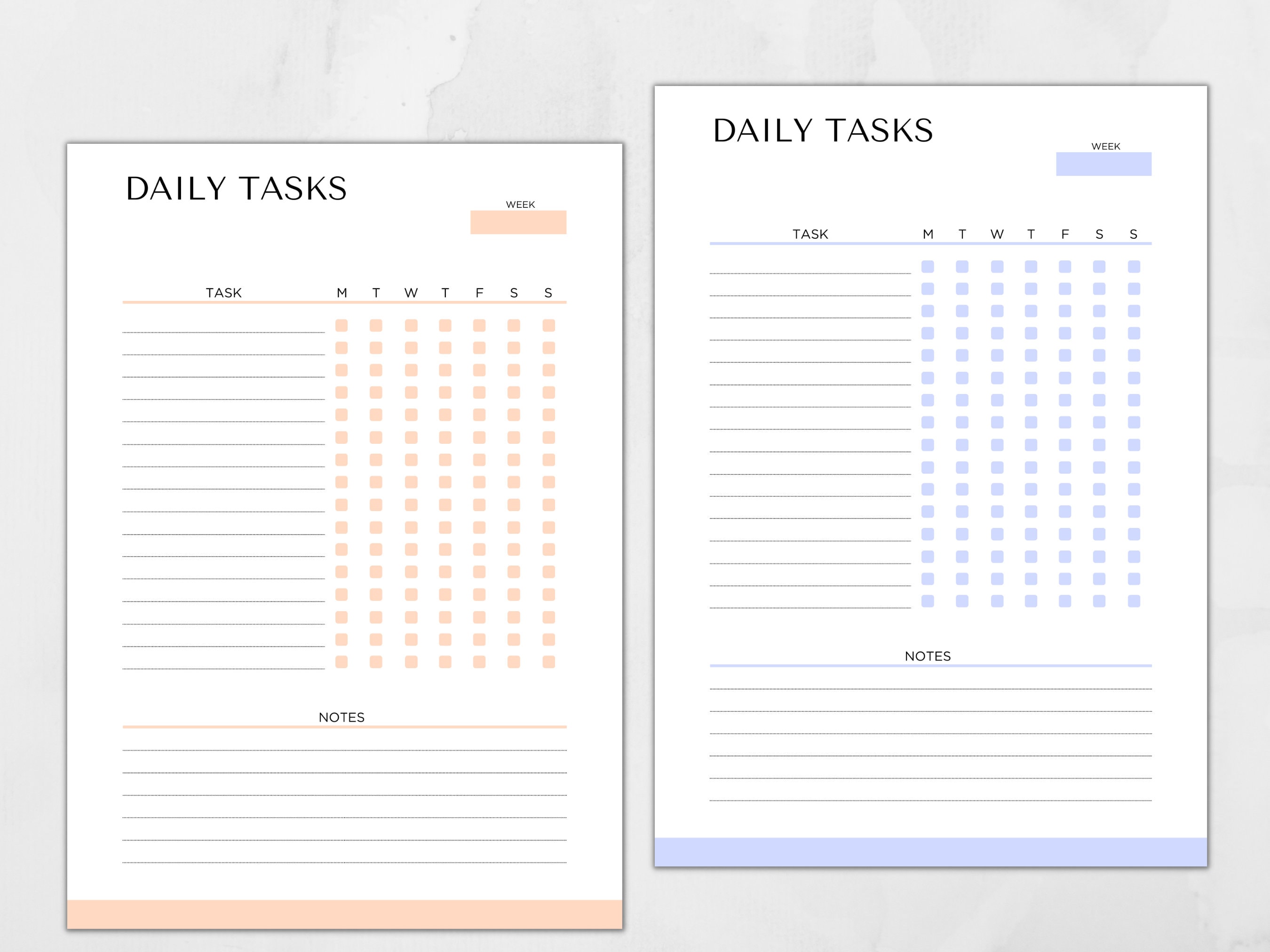 Printable Daily Tasks Template Editable Daily Checklist Daily Chore