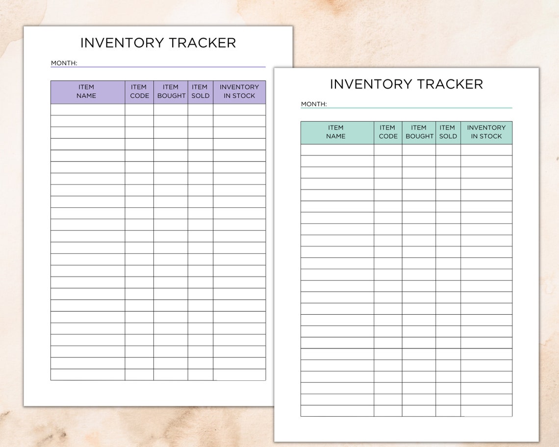 Inventory Tracker Printable Inventory Management Form - Etsy
