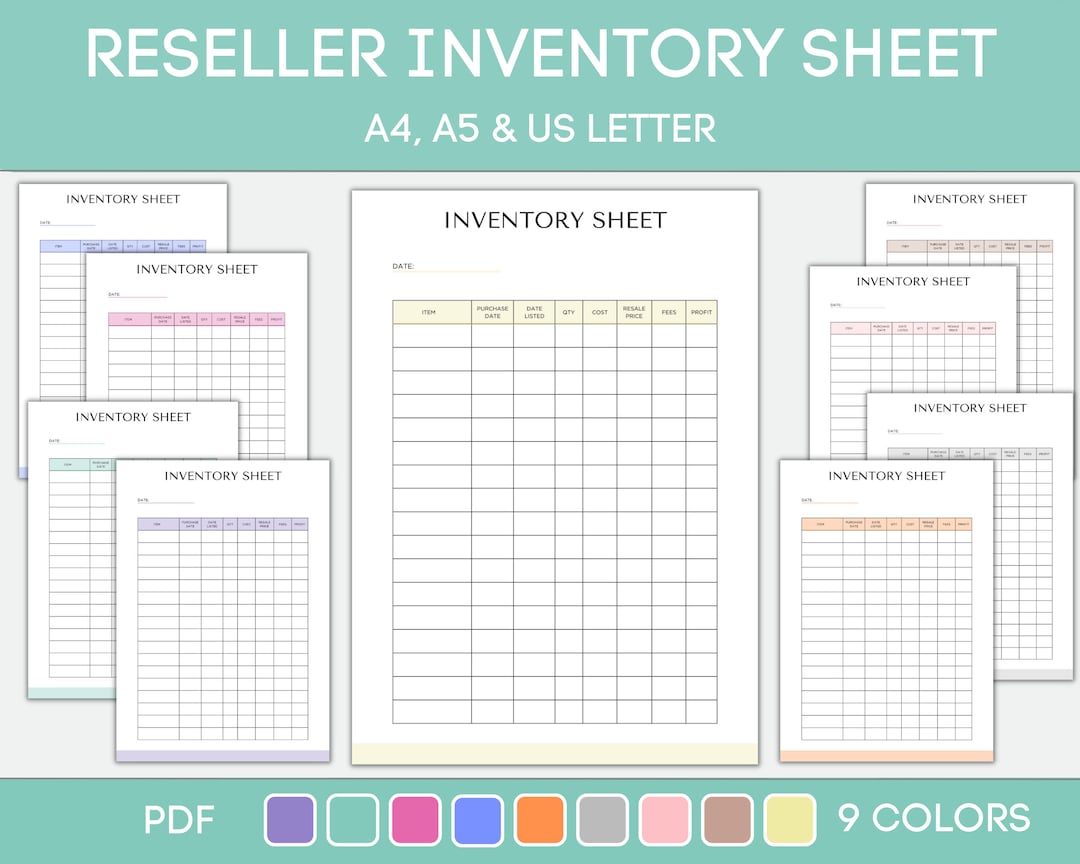 Printable Reseller Inventory Sheet, Editable Small Business Inventory Tracker, Inventory ...