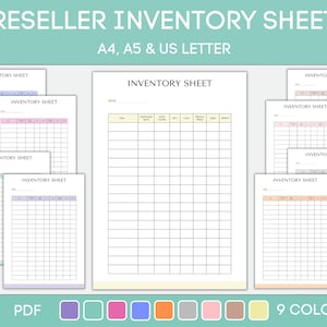 Printable Reseller Inventory Sheet, Editable Small Business Inventory ...