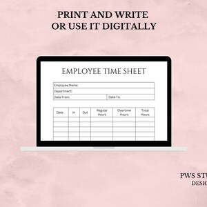 Employee Time Sheet Editable and Printable, Work Schedule Log ...