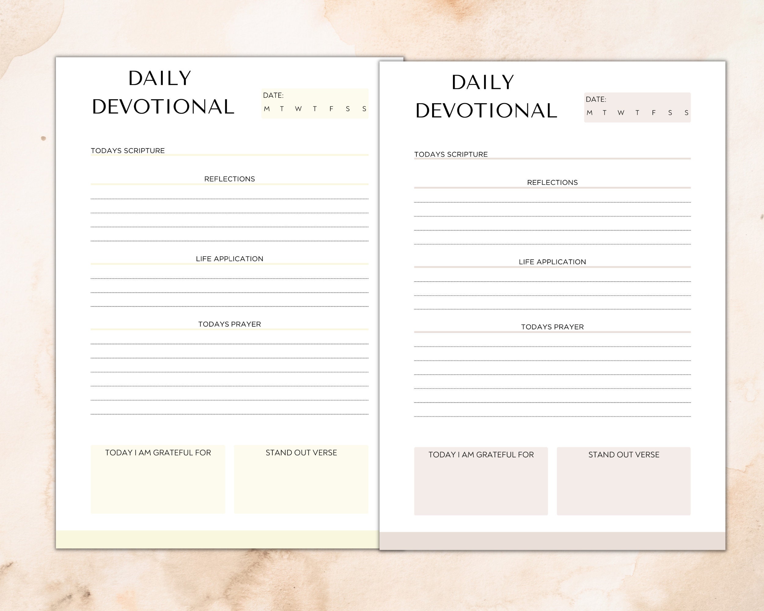 Daily Devotional, Editable Printable Bible Scripture Study, Template ...