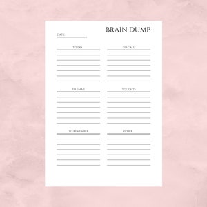 Brain Dump Small Bundle Printable and Editable, Instant Download ...