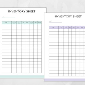 Printable Reseller Inventory Sheet, Editable Small Business Inventory ...