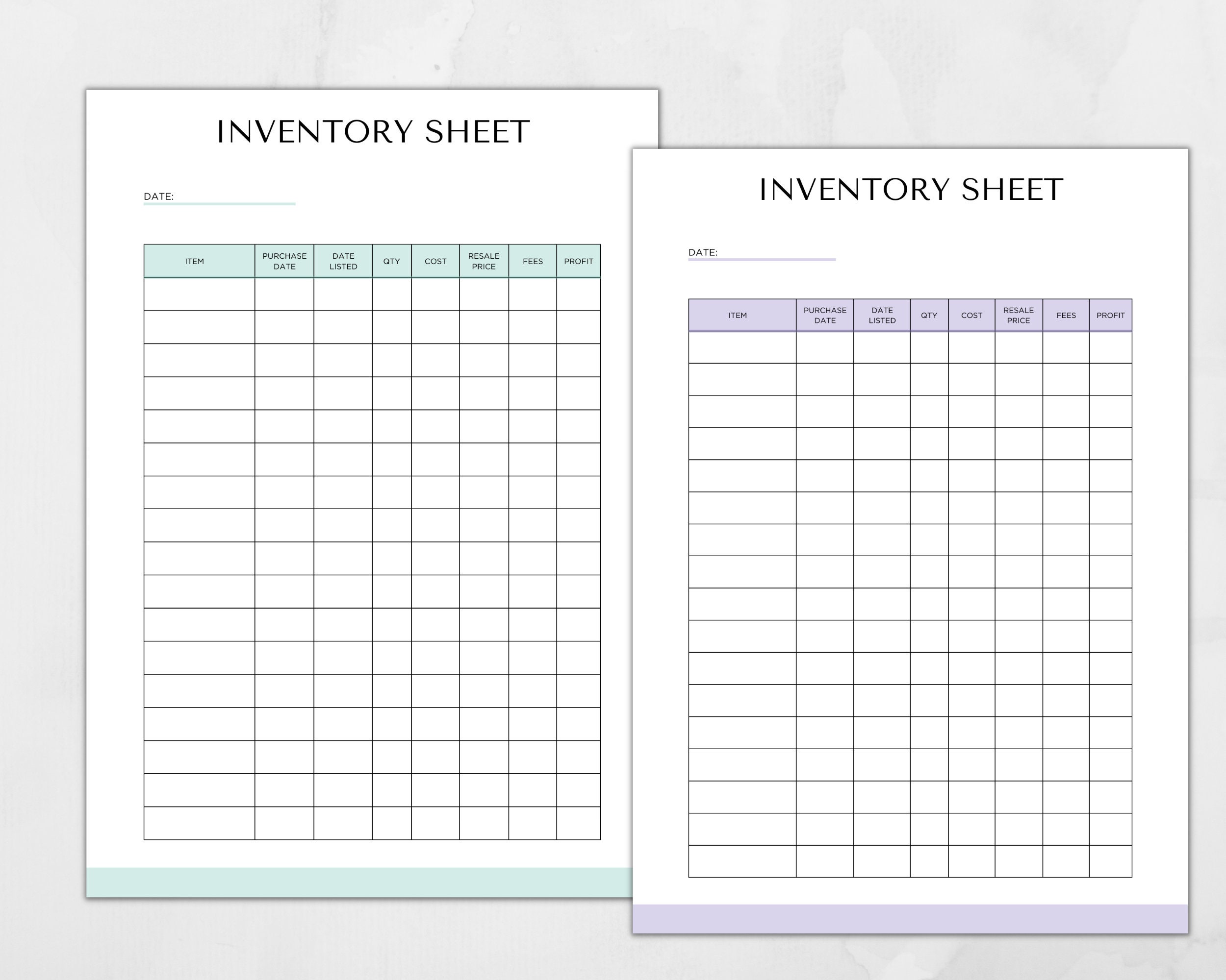 Printable Reseller Inventory Sheet, Editable Small Business Inventory ...