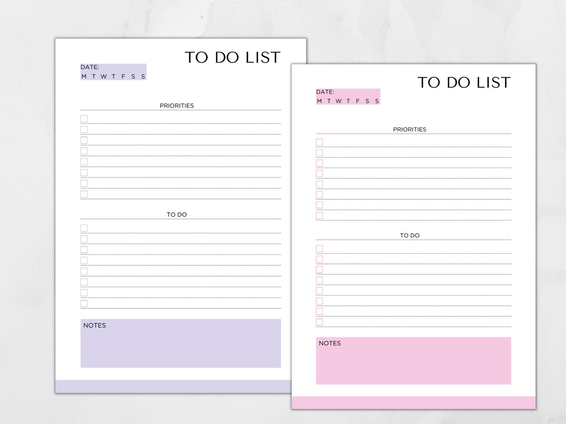 Printable to Do List, Editable Daily List, Weekly To-do Template ...