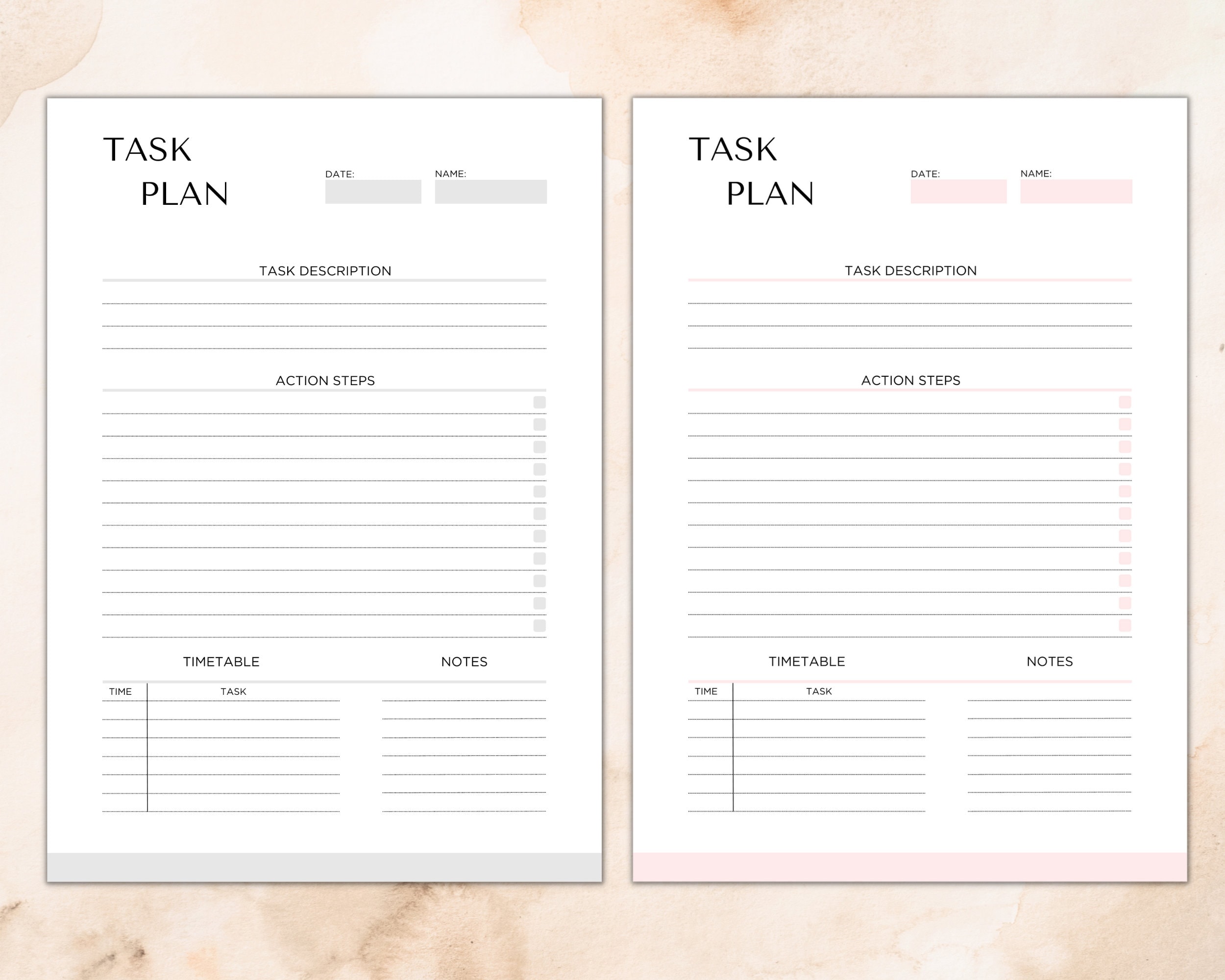 Task Planner Printable, Editable ADHD Task Plan, Project Planner, Task ...