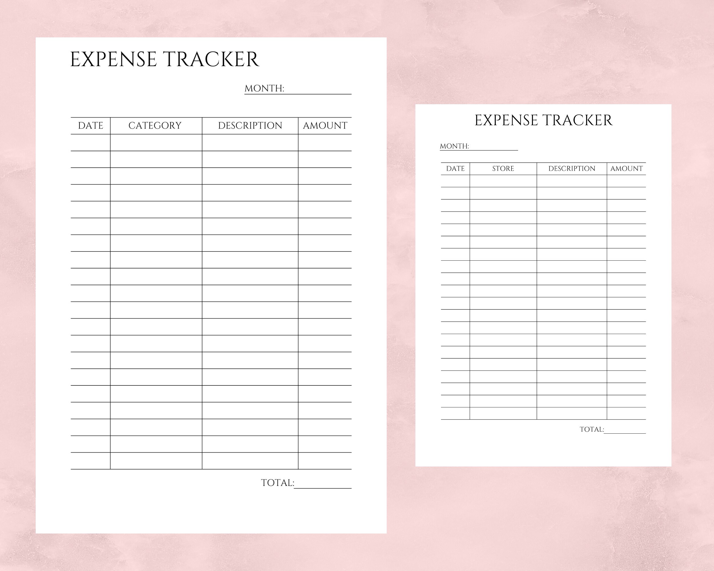 Expense Tracker PDF, Printable and Editable, Spending Log, Business ...