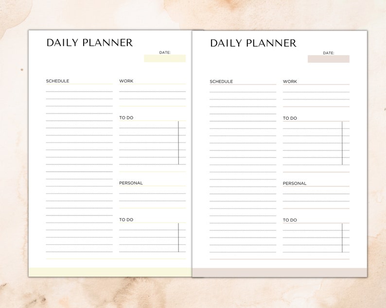 Daily Planner Printable, Editable Digital Planner, Work From Home ...