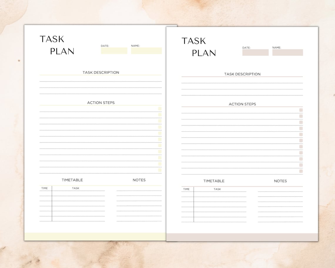 Task Planner Printable, Editable ADHD Task Plan, Project Planner, Task ...