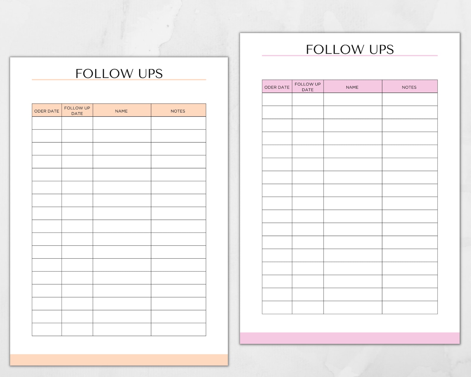 Printable Follow up Tracker, Editable Customer Tracker, Small Business ...