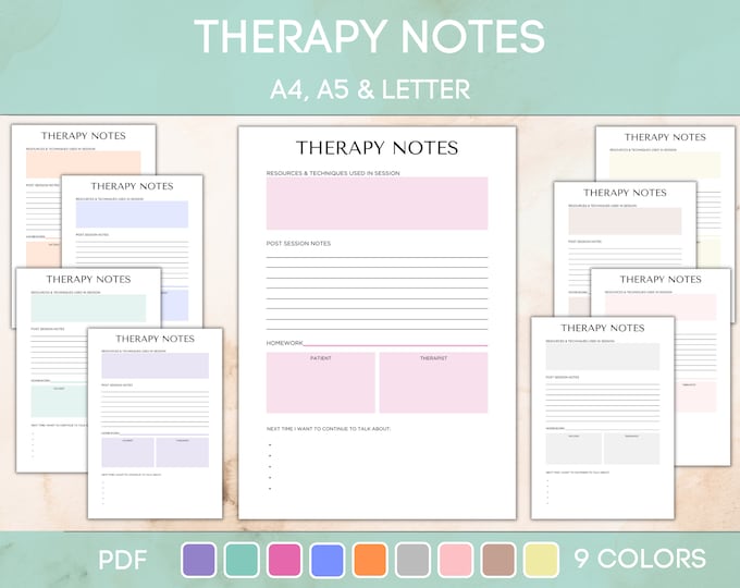 Therapist Note Sheets, Therapy Worksheet, Therapist Notes, Psychologist ...
